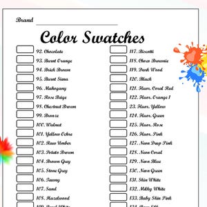 Décotime Marker Color Swatch Chart: 300 Colors (printable PDF) - Etsy