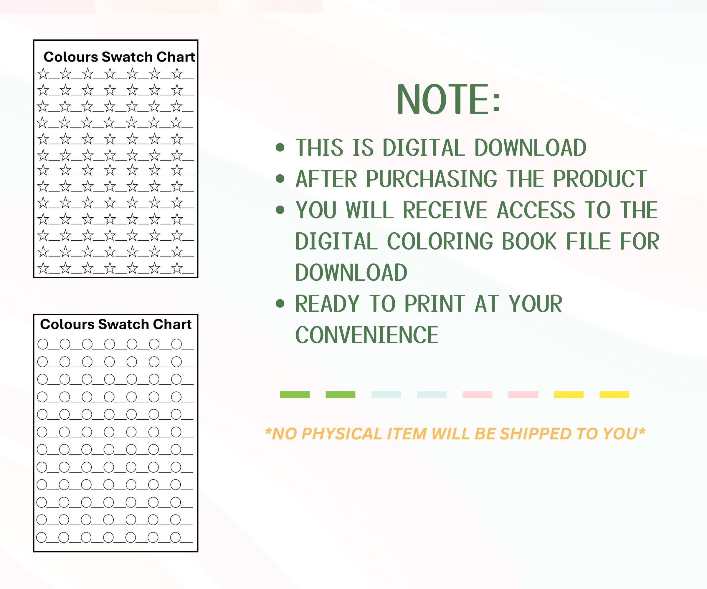 Printable Color Swatch Chart Templates: DIY Palette Organizer (PDF) - Etsy