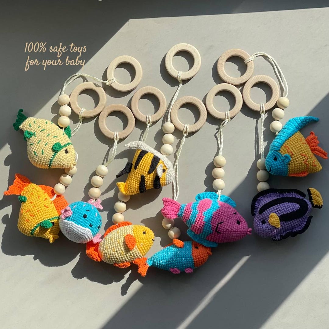 Ocean Animals Crib Toys. Fish Baby Play Gym. Hanging Toys for Baby ...