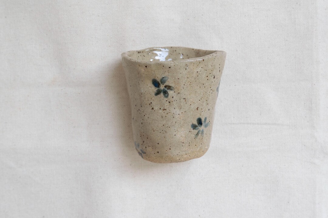 Modern Art Small Ceramic Cup — Handmade Sculptural Stoneware Cup With ...