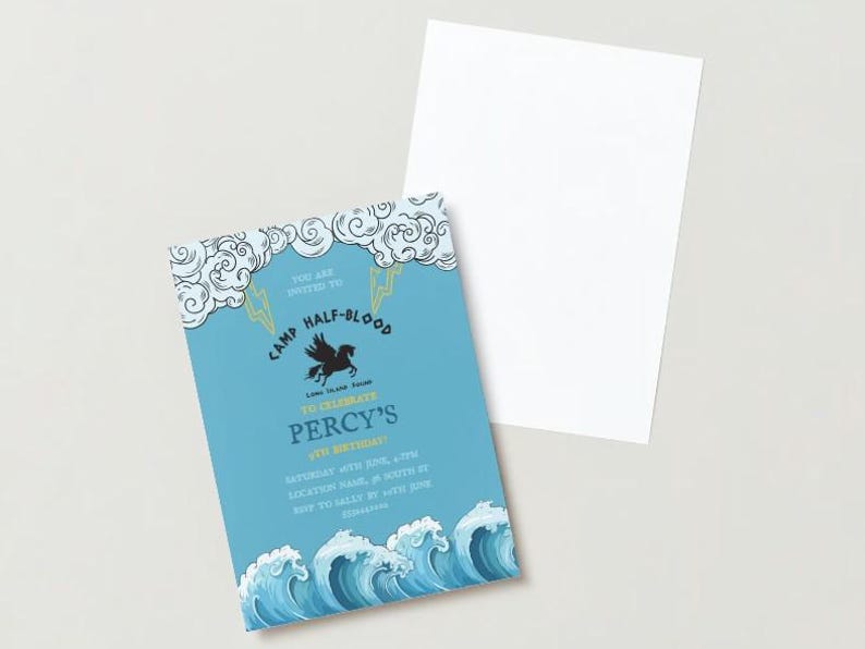 Percy Jackson Camp Half-blood Birthday Invite Template (age Editable ...