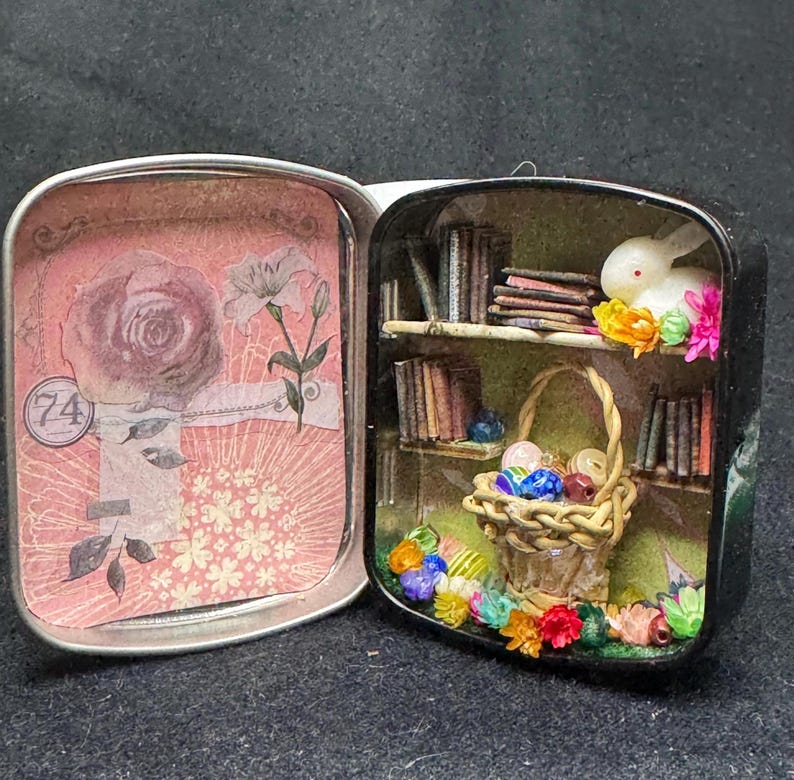 Miniature Library Decorated Tin - Etsy
