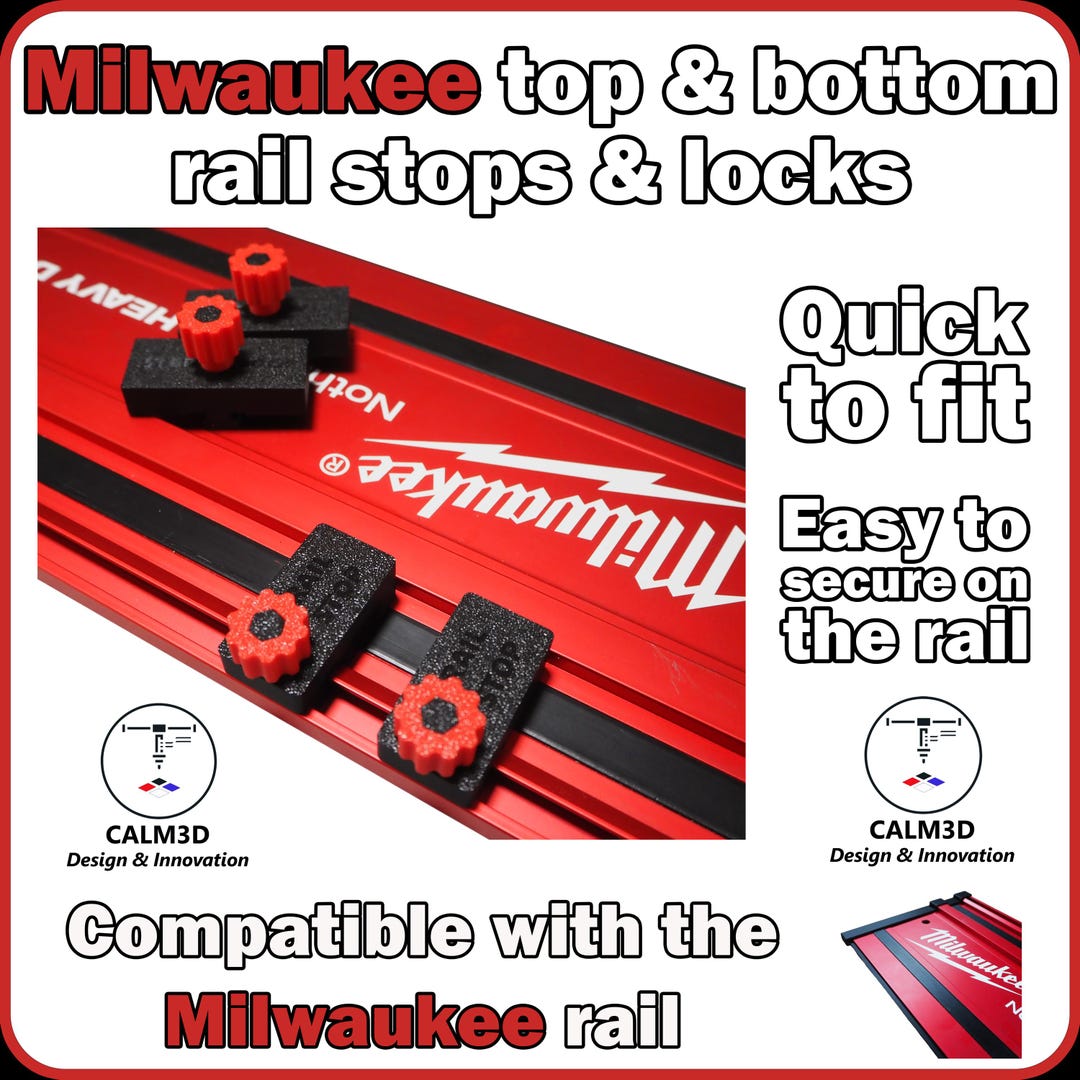 Milwaukee Compatible Guide Rail Limit Stops & Under Rail Blocks - Twin ...