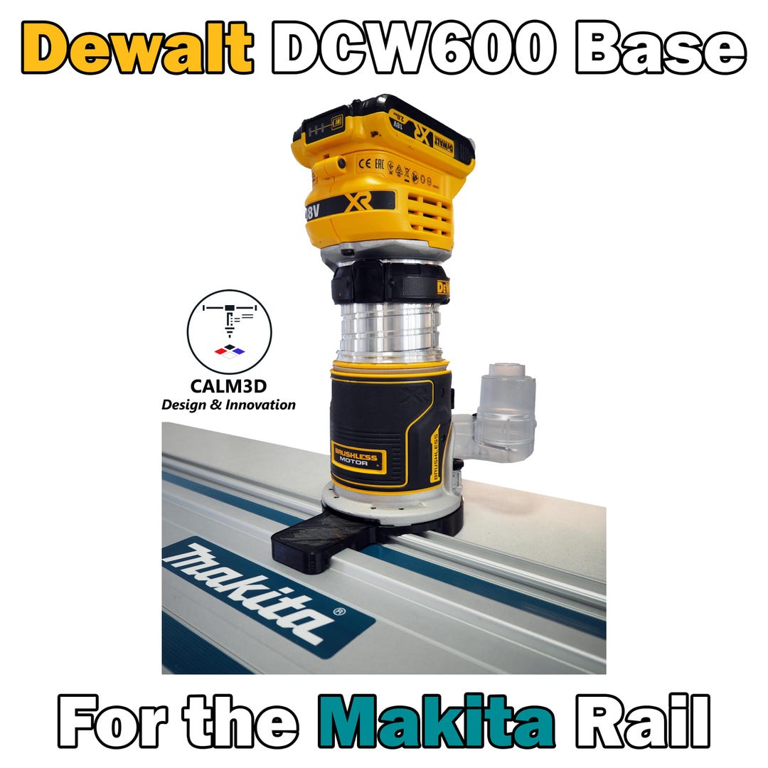 Dewalt DCW600 Compatible Trim Router Base for Use on Makita Guide Rail ...