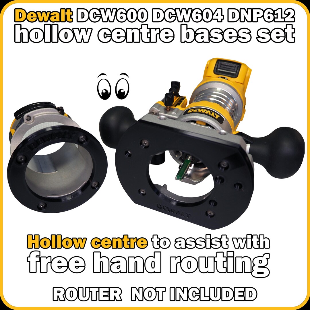 Dewalt DCW600 DCW604 DNP612 Plunge & Trim Router Sub-base Set - HOLLOW ...