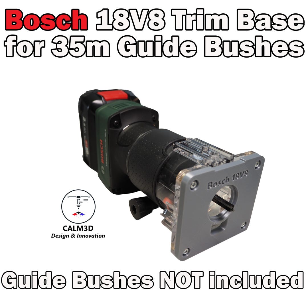 Bosch 18V-8 Compatible Trim Router Base for 35mm Brass Guide Bushes ...