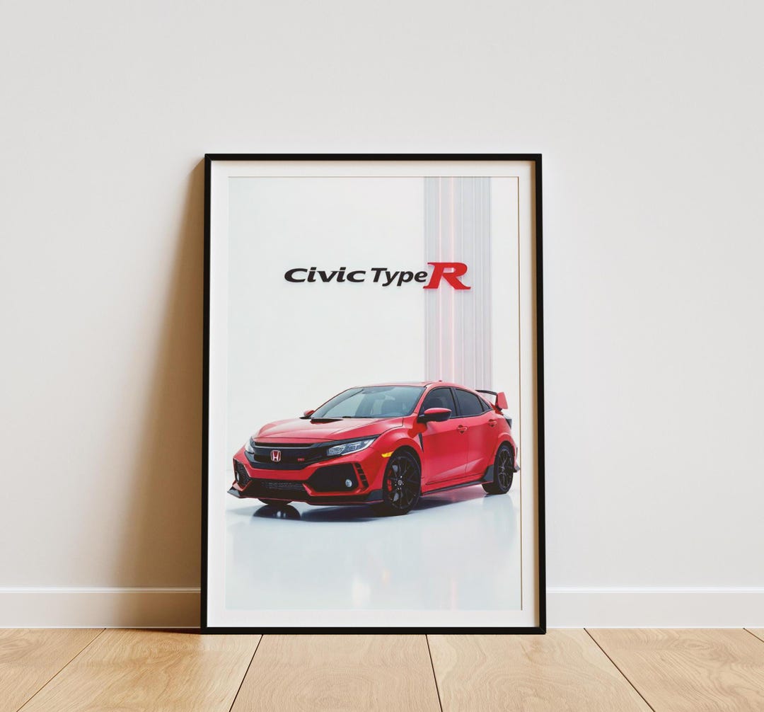 Honda Civic Type R Poster | Honda Illustration | Car Print | Civic Type ...