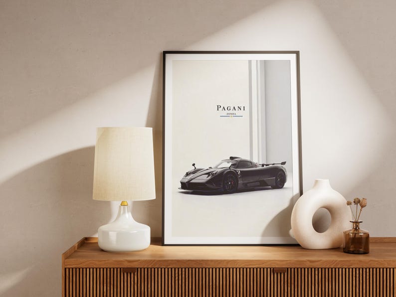 Pagani Zonda Poster | Pagani Illustration | Car Poster | Pagani Zonda ...