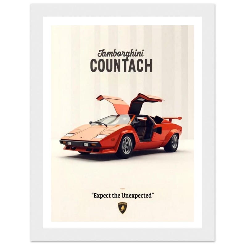 Lamborghini Countach Poster | Lamborghini Illustration | Car Poster ...