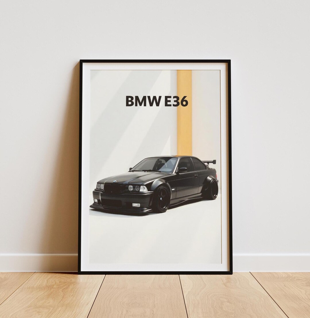 Bmw E36 Poster | Bmw Illustration | Car Print | E36 Wall Art | Classic ...