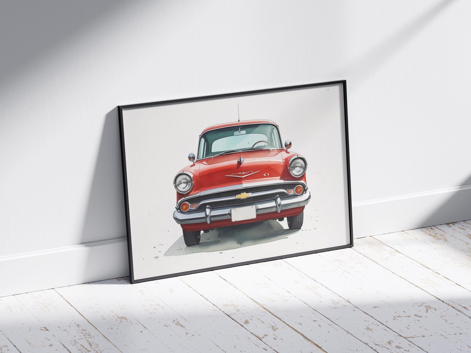Chevrolet Corvette C1 Poster | Chevrolet Illustration | Car Poster ...