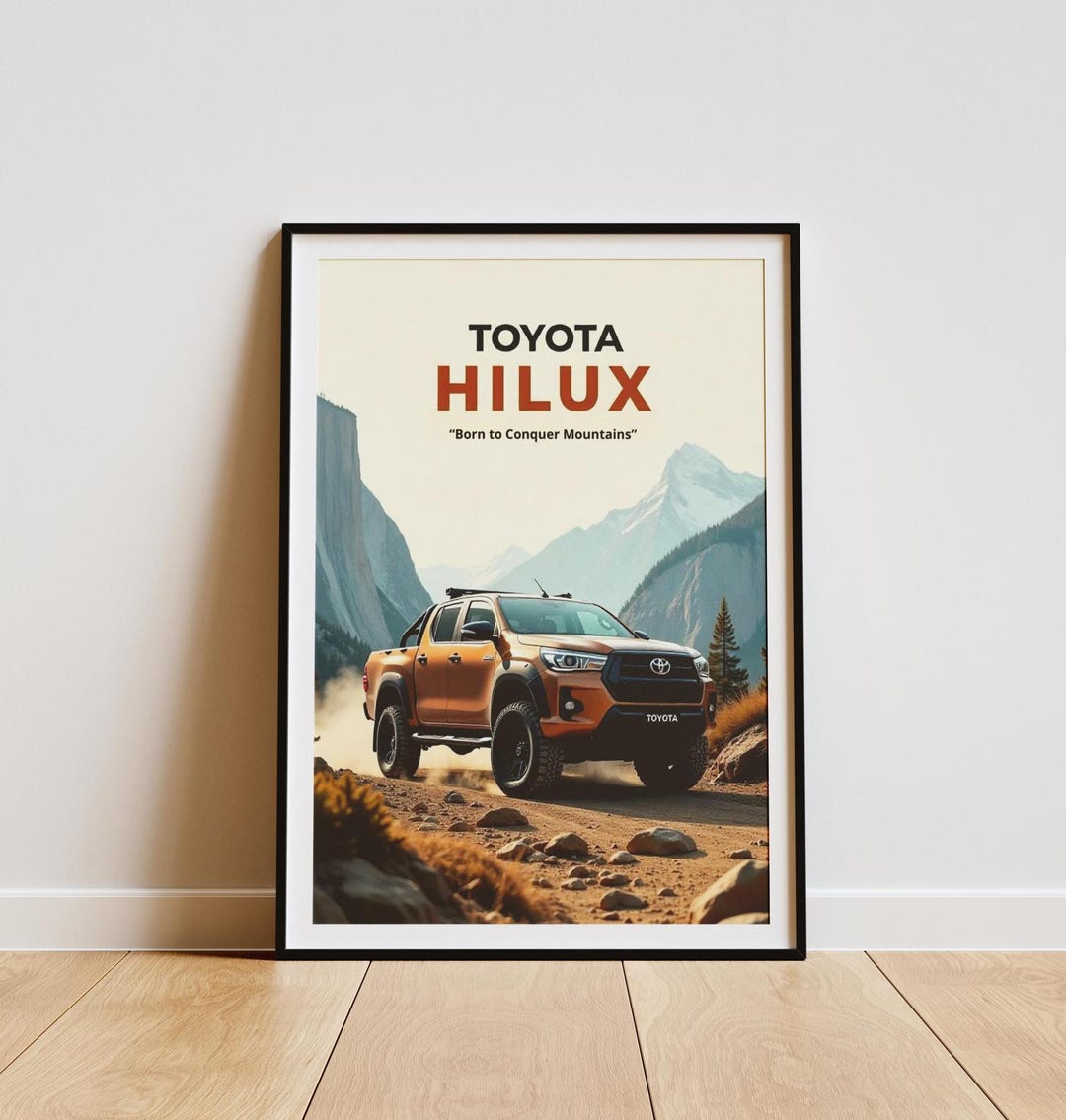 Toyota Hilux Poster | Toyota Illustration | Car Print | Toyota Hilux ...