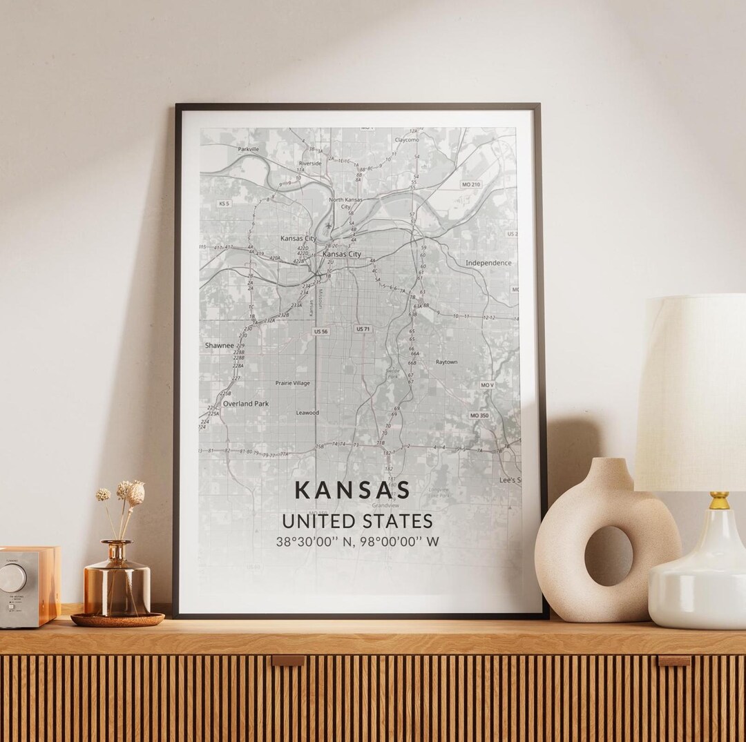 Kansas Poster United States Illustration Kansas Travel Print United ...