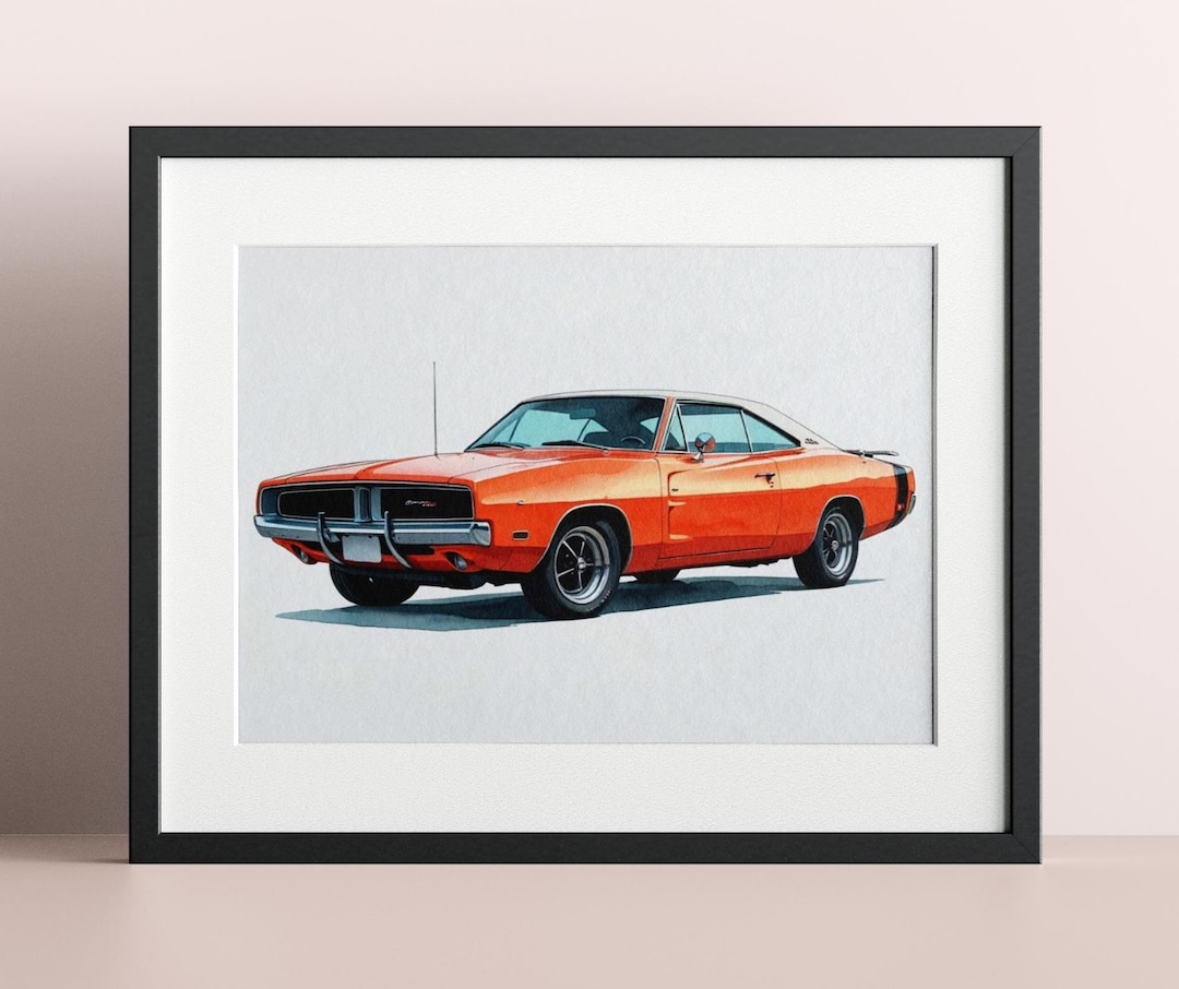 Dodge Charger Poster | Dodge Illustration | Car Print | Dodge Charger ...