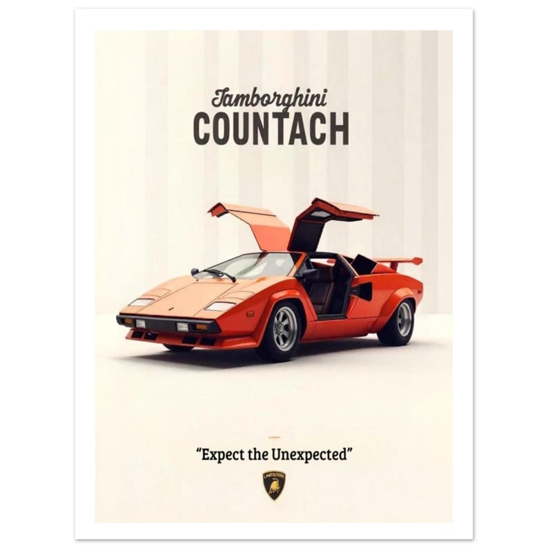 Lamborghini Countach Poster | Lamborghini Illustration | Car Poster ...
