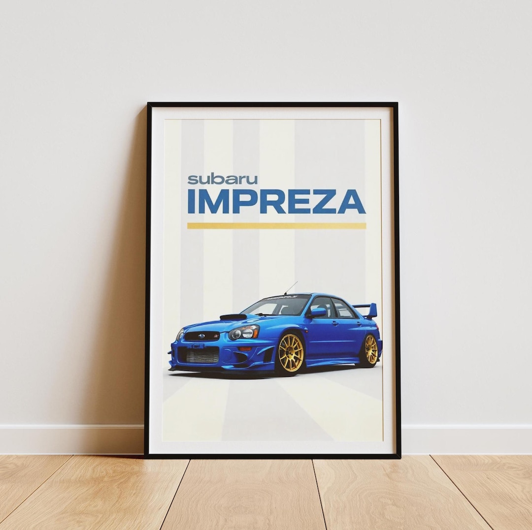 Subaru Impreza WRX Poster | Subaru Illustration | Car Print | Subaru ...