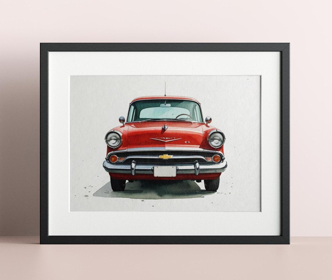 Chevrolet Corvette C1 Poster | Chevrolet Illustration | Car Poster ...