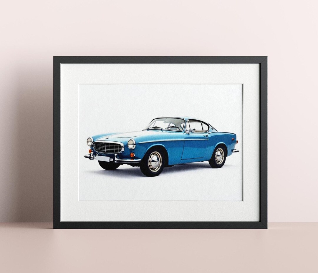 Volvo P1800 Poster | Volvo Illustration | Car Print | Volvo P1800 Wall ...