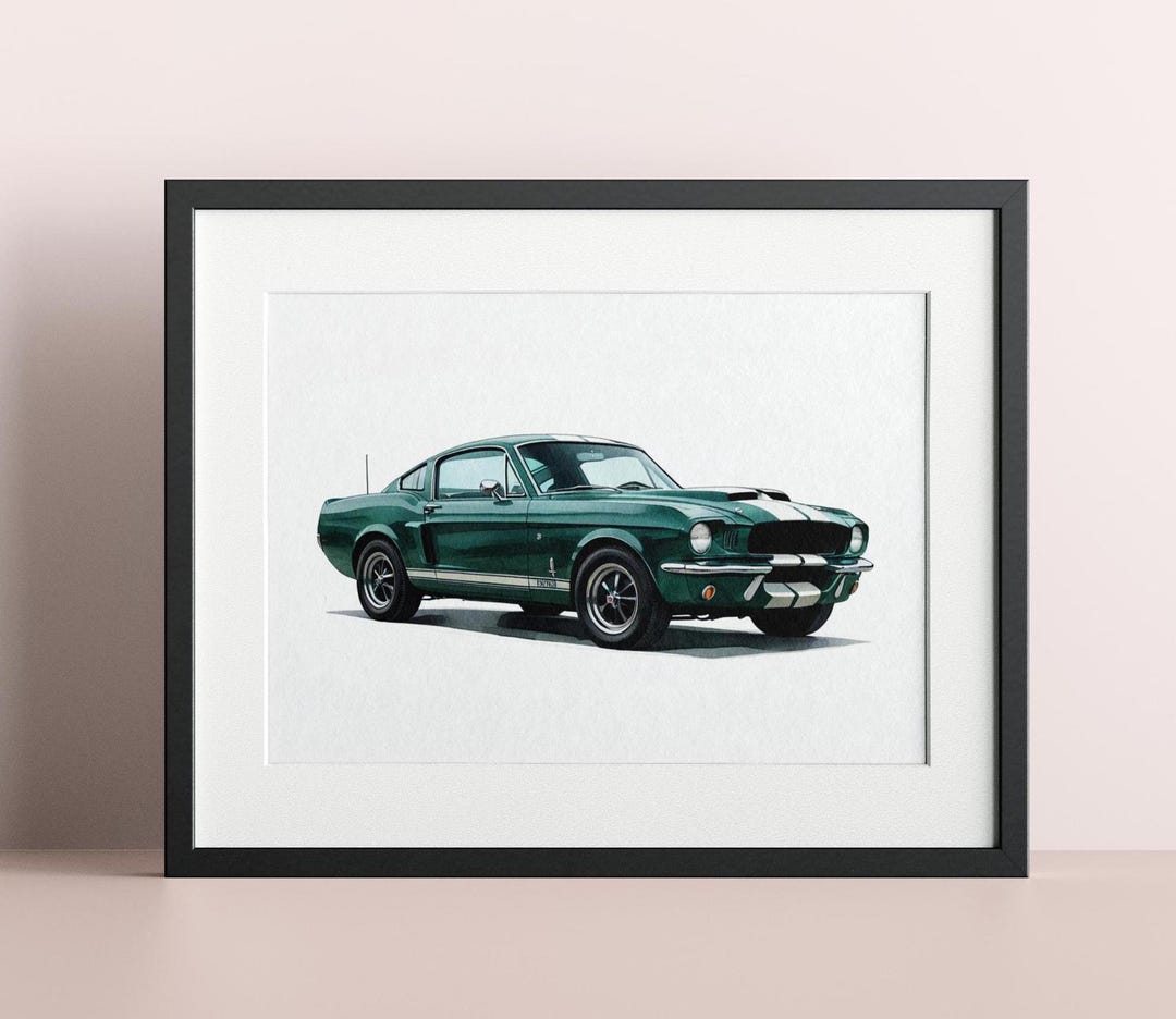 Mustang Shelby GT350 Poster | Shelby Illustration | Car Print | Shelby ...