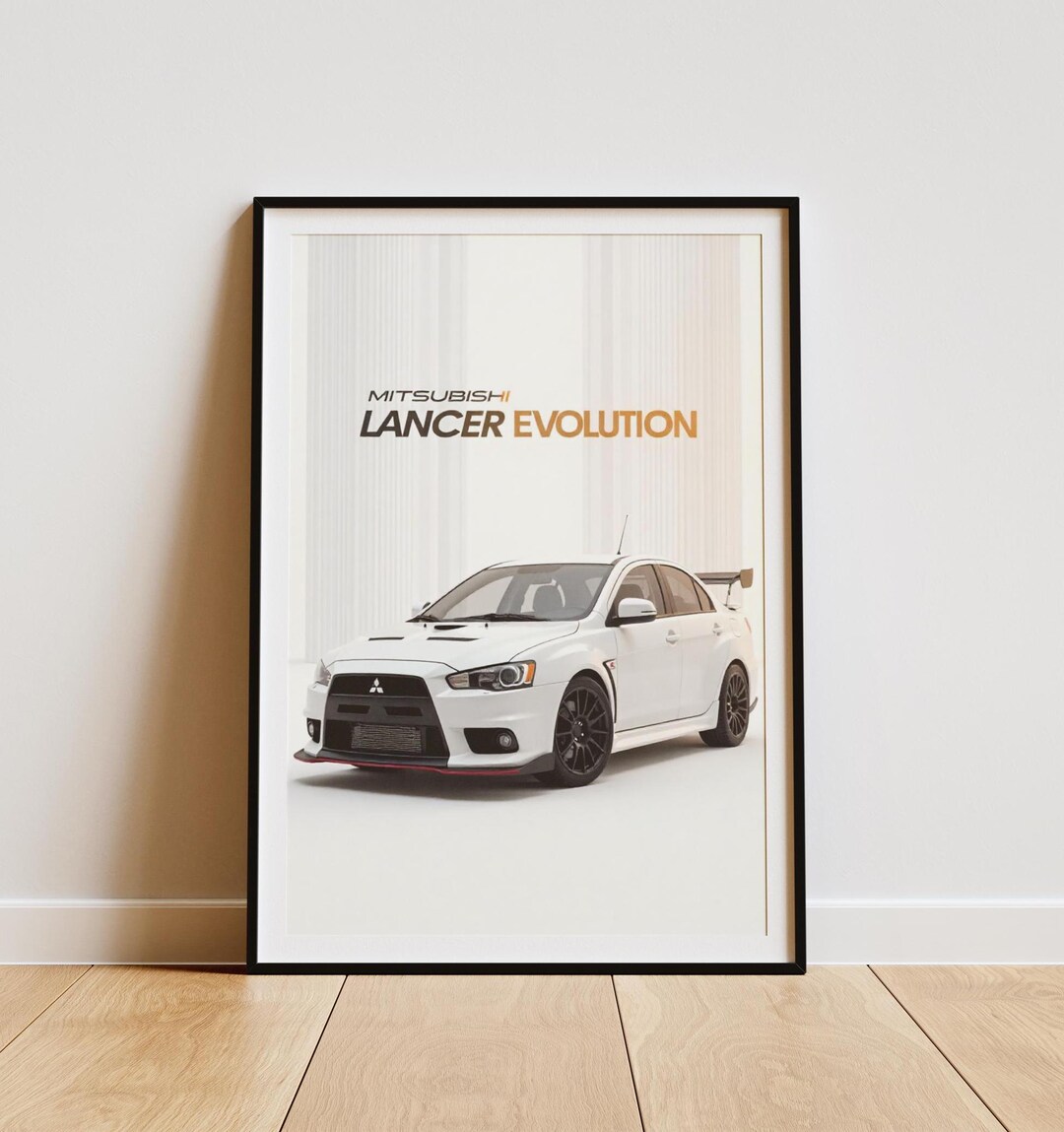 Mitsubishi Lancer Evolution Poster | Mitsubishi Illustration | Car ...