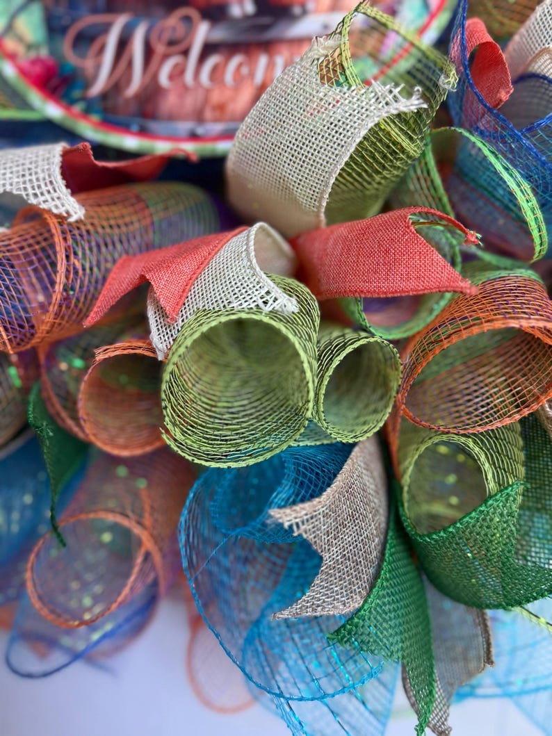 Charming Highlander Welcome Wreath-rustic 22" Decor in Green, Orange ...