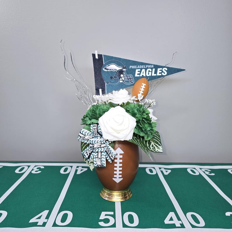 NFL Philadelphia Eagles Football Table Centerpiece Sports Party Floral ...