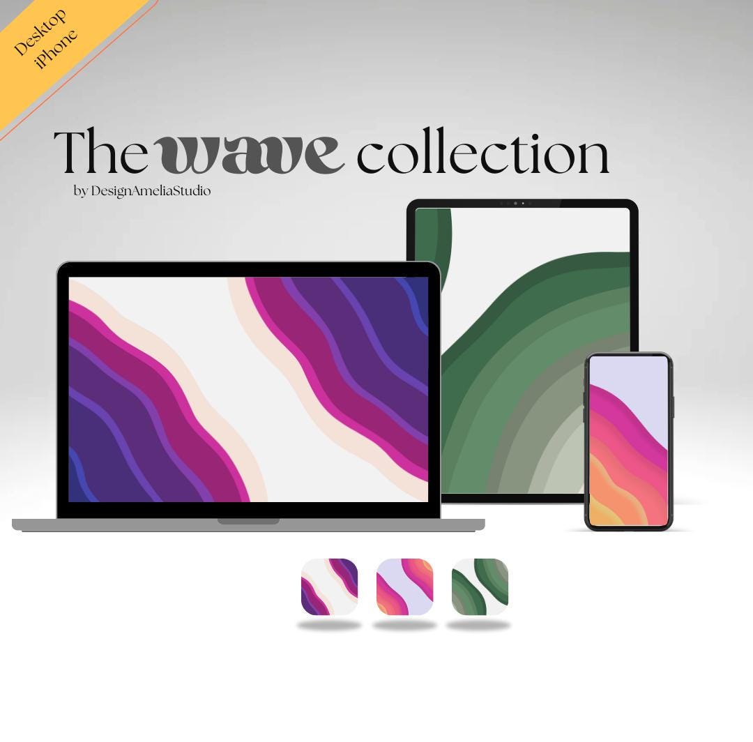 Wave Tones Wallpaper for Desktop/iphone - Etsy