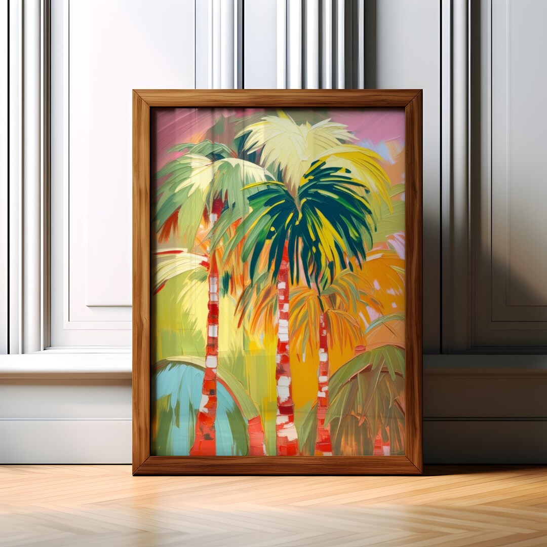 Tropical Palm Tree Poster – Modern Botanical Wall Art, Minimalist Green ...