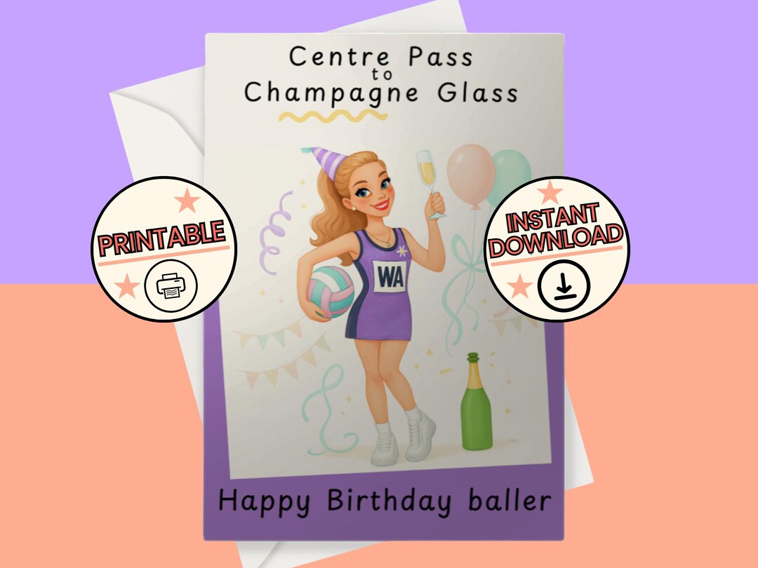 Netball Player Funny Birthday Card | Netball Lover | Gift for WA ...