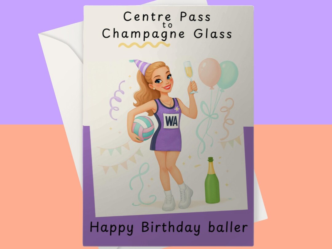 Funny Netball Birthday Card for Wing Attack: A5 - Etsy