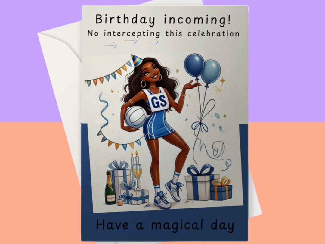 Netball Player Funny Birthday Card Netball Lover Greeting Card Gifts ...