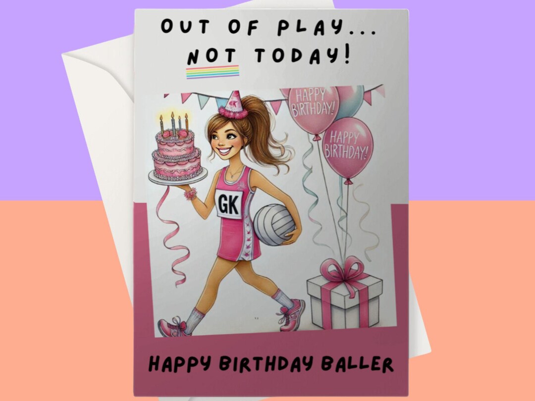 Netball Player Funny Birthday Card | Netball Lover Greeting Card ...