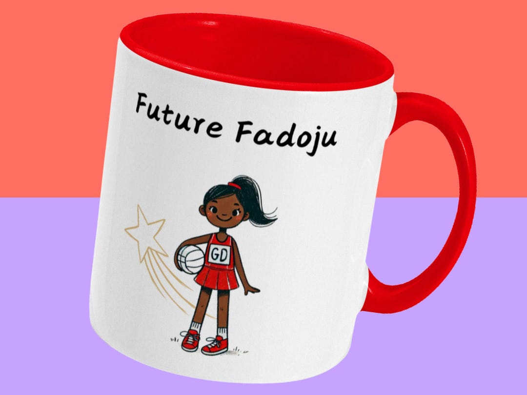 Kids Netball Mug | England Roses Netball Player Mug | Gift for Netball ...