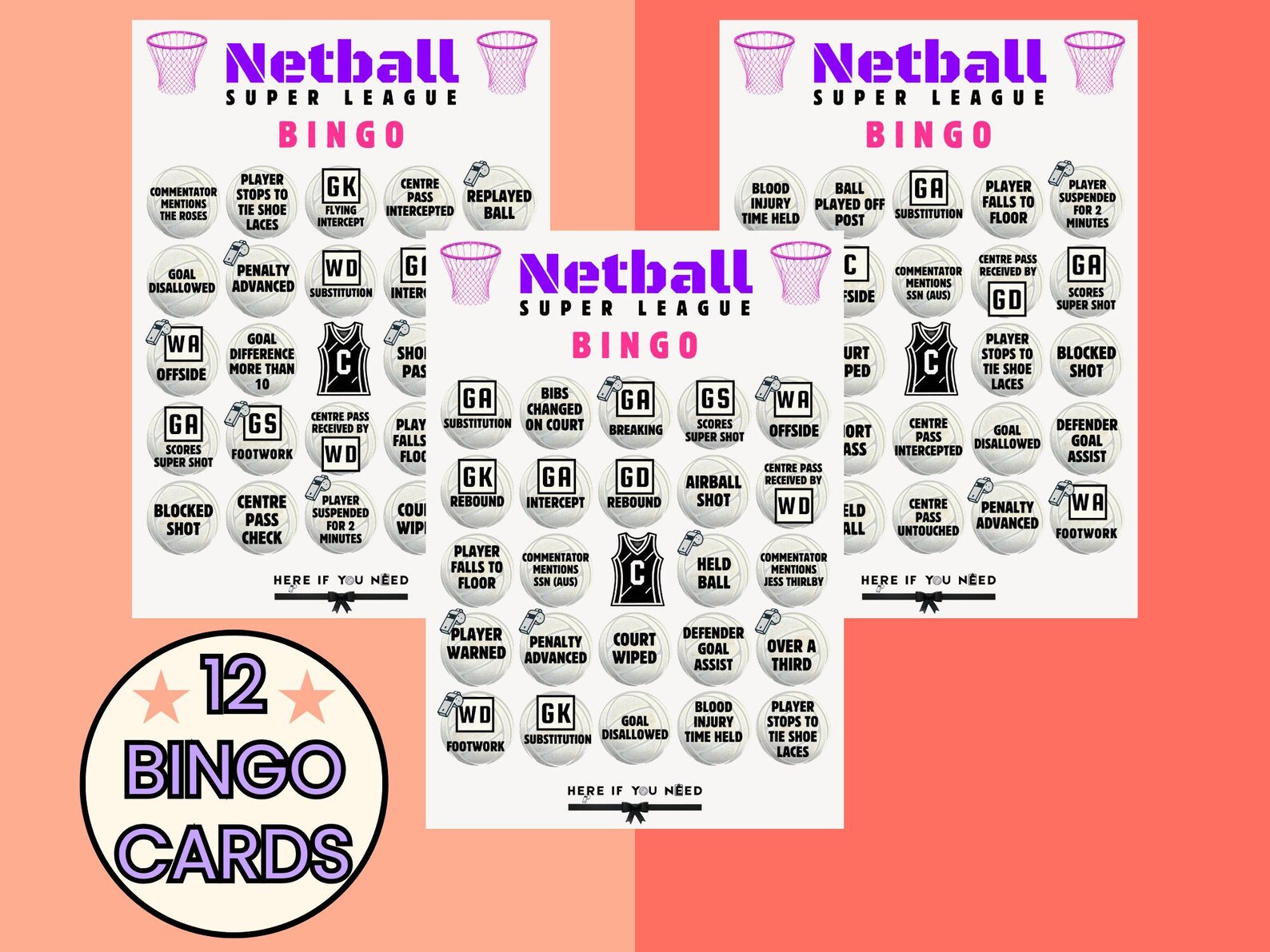 Printable UK Netball Super League Bingo Cards | Netball Bingo Game ...