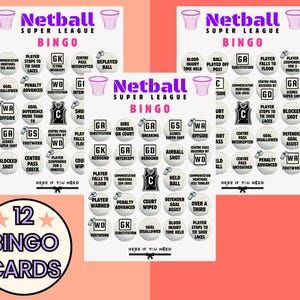 Printable UK Netball Super League Bingo Cards | Netball Bingo Game ...