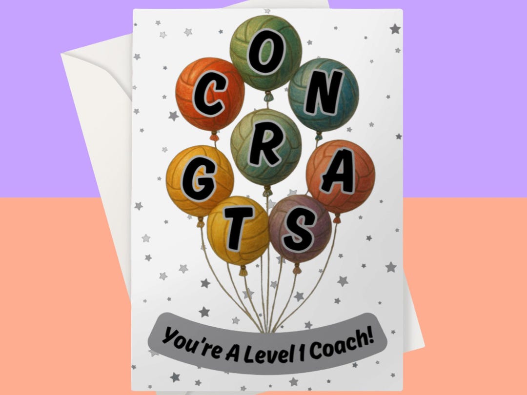 Netball Coach Level 1 Congratulations Card: A5 - Etsy