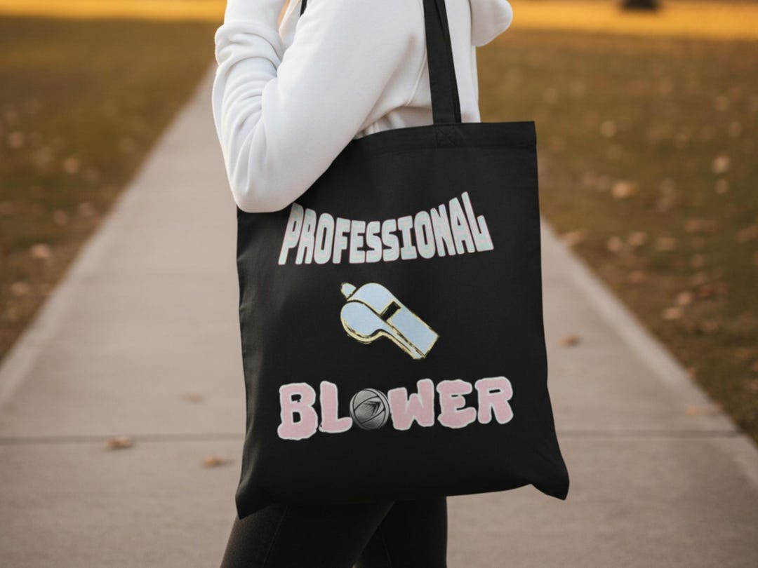 Funny Netball Umpire Organic Cotton Tote Bag, 'whistle Blower': Black ...