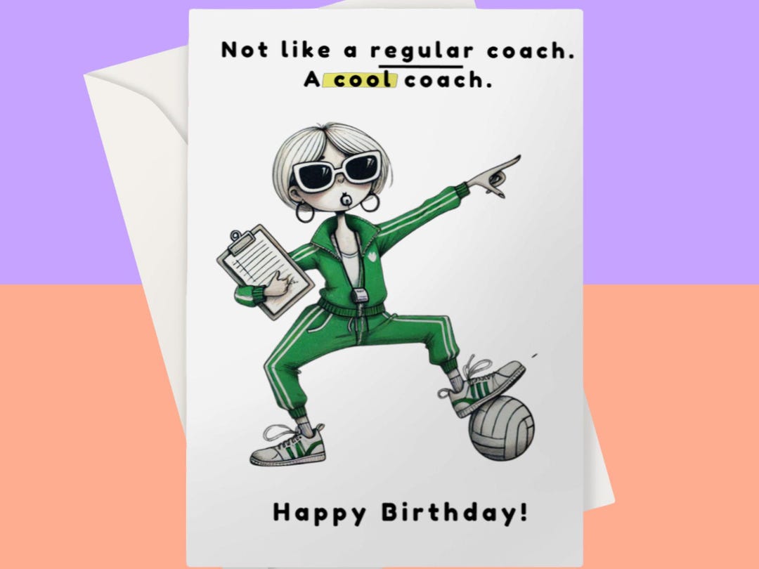 Netball Coach Funny Birthday Card Netball Coach Greeting Card Gifts for ...