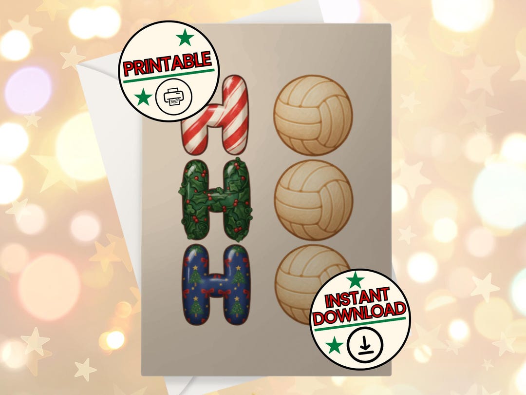 Netball Christmas Card - Ho Ho Ho: Printable PDF - Etsy