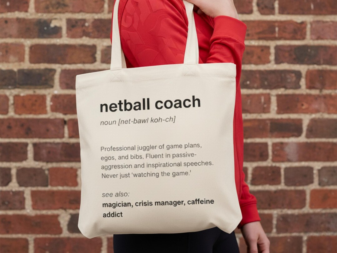 Funny Netball Coach Cotton Tote Bag: 'noun' Slogan, Gift - Etsy