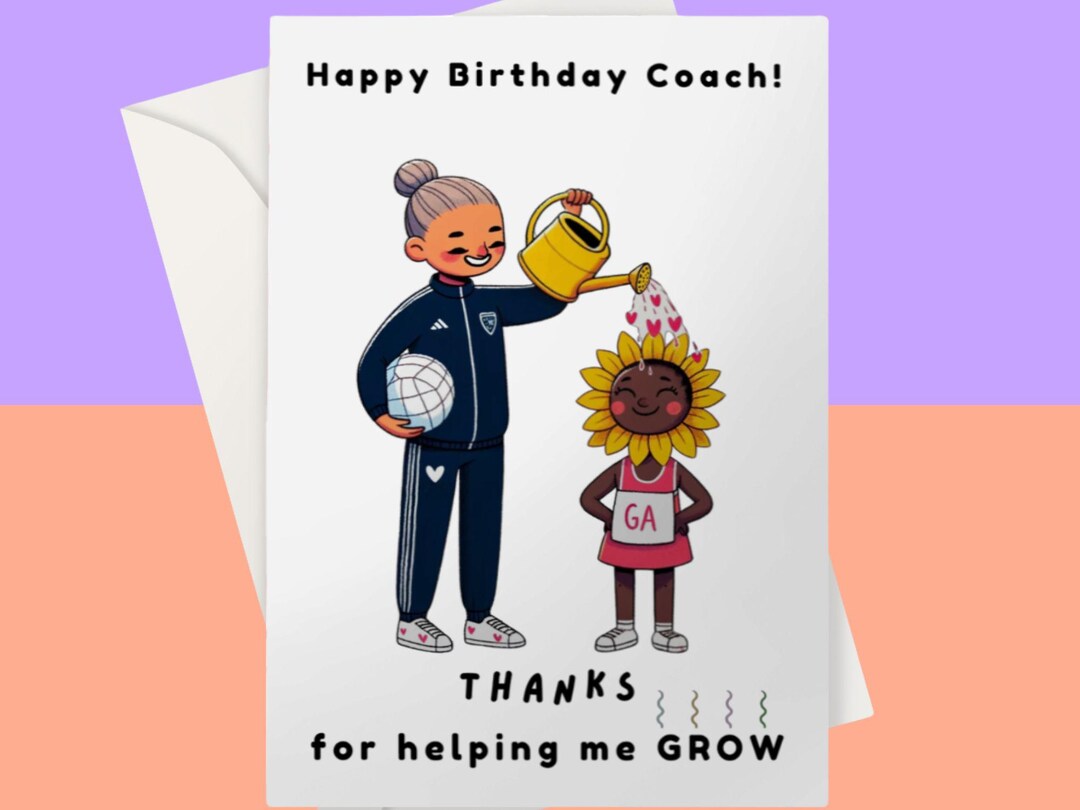 Birthday Card for Netball Coach | Cute Sports Coach Happy Birthday ...
