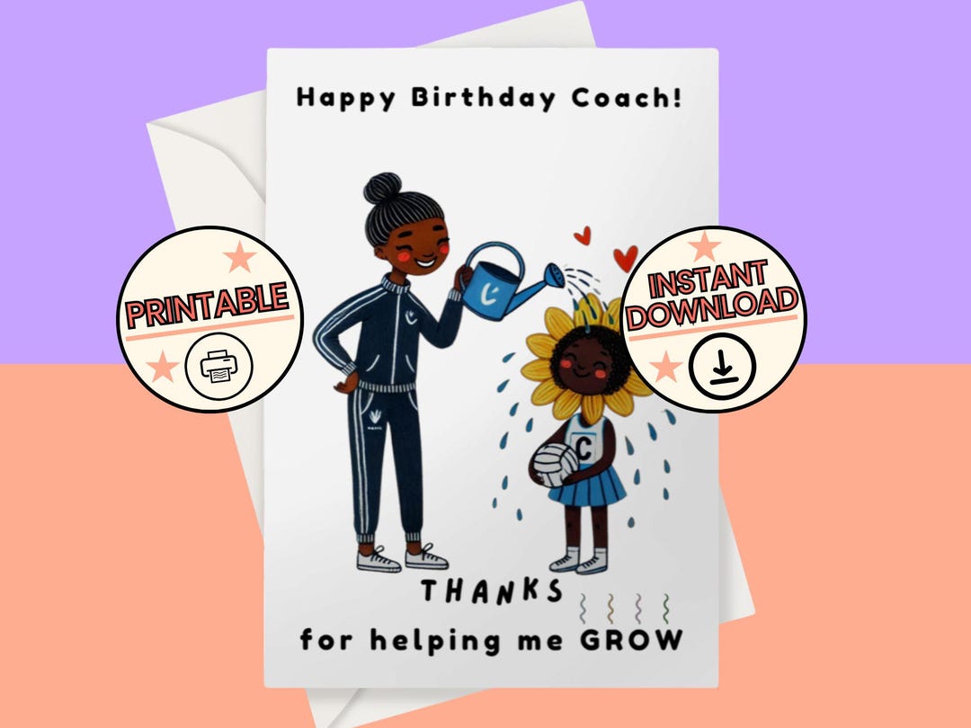 Birthday Card for Netball Coach | Happy Birthday Coach | Gift for ...