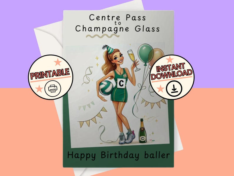 Netball Player Funny Birthday Card | Netball Lover | Gifts for Netball ...