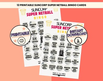 Printable UK Netball Super League Bingo Cards | Netball Bingo Game ...