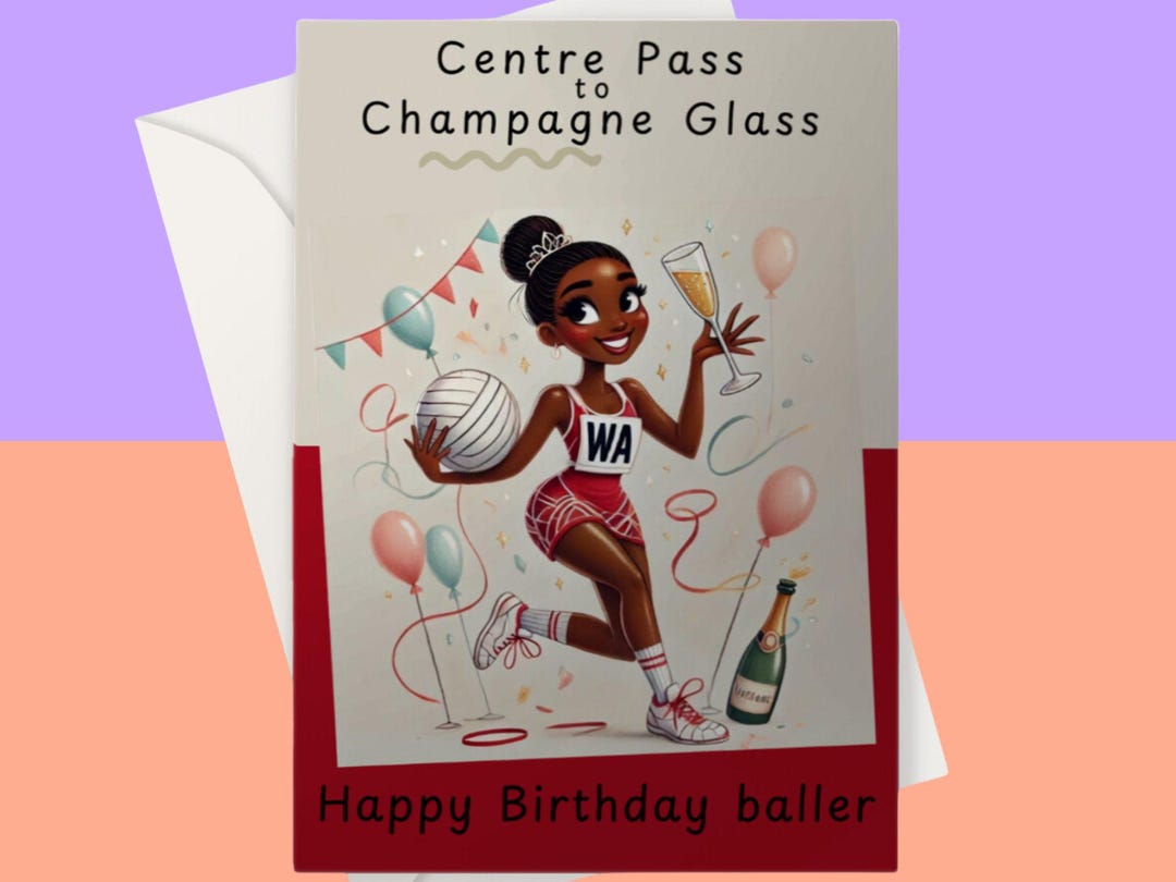 Netball Player Funny Birthday Card Netball Lover Greeting Card Gifts ...