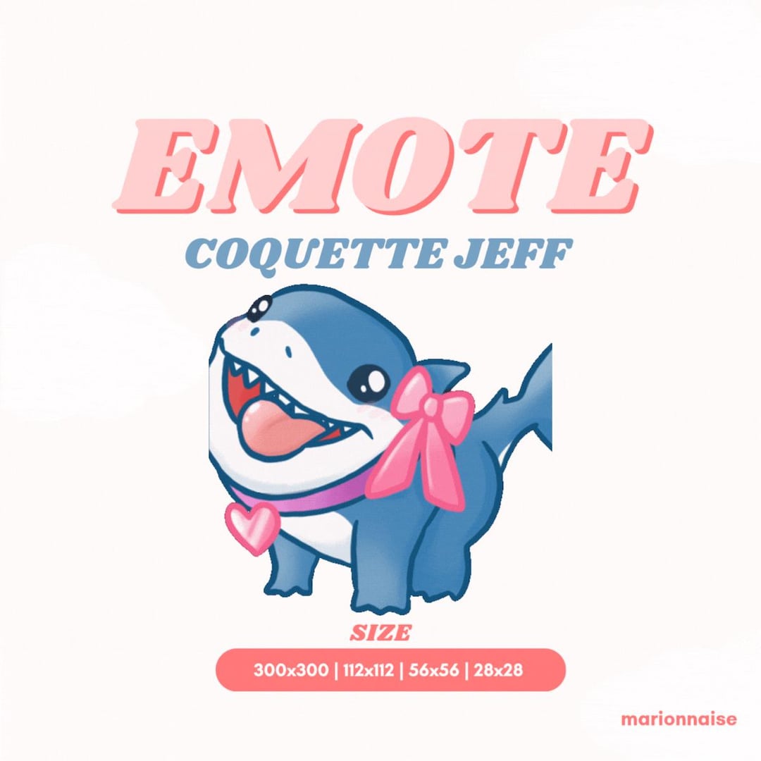 Jeff COQUETTE Emote | Marvel Rivals Jeff the Landshark Cute Twitch ...