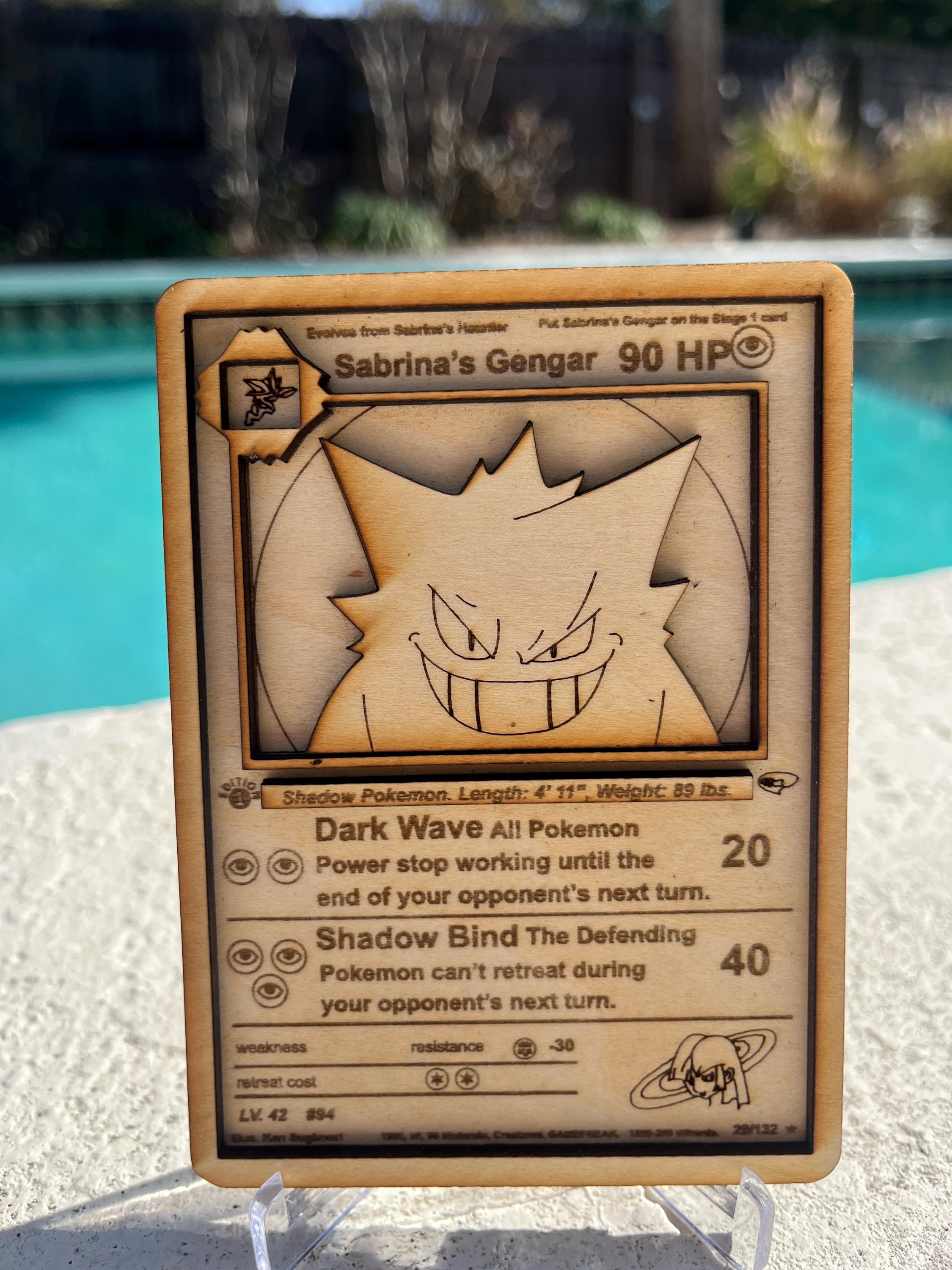 Sabrina's Gengar Pokémon - Laser Cut Wood Card - 094/151 - Laser Cut ...