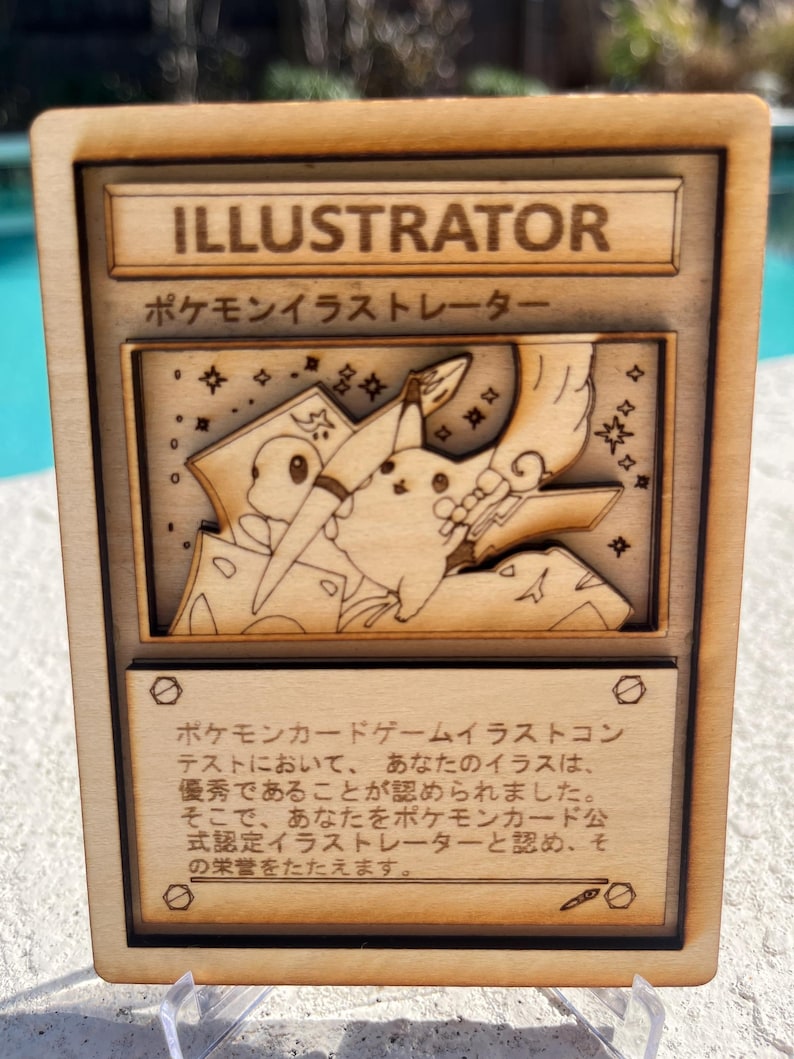 Pokémon Trading Card - Illustrator Pikachu- Laser Ready File- SVG ...