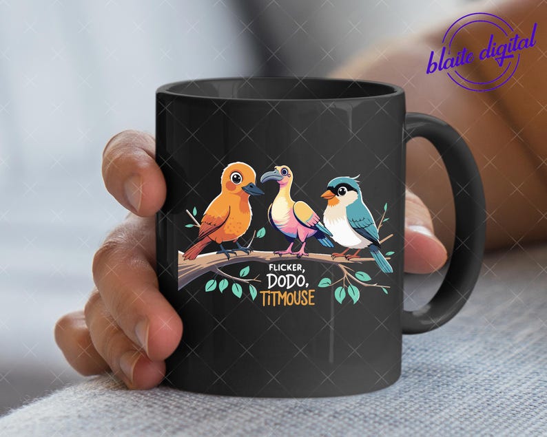 Whimsical Bird SVG PNG Bundle | Flicker Dodo Titmouse Clipart | Vintage ...