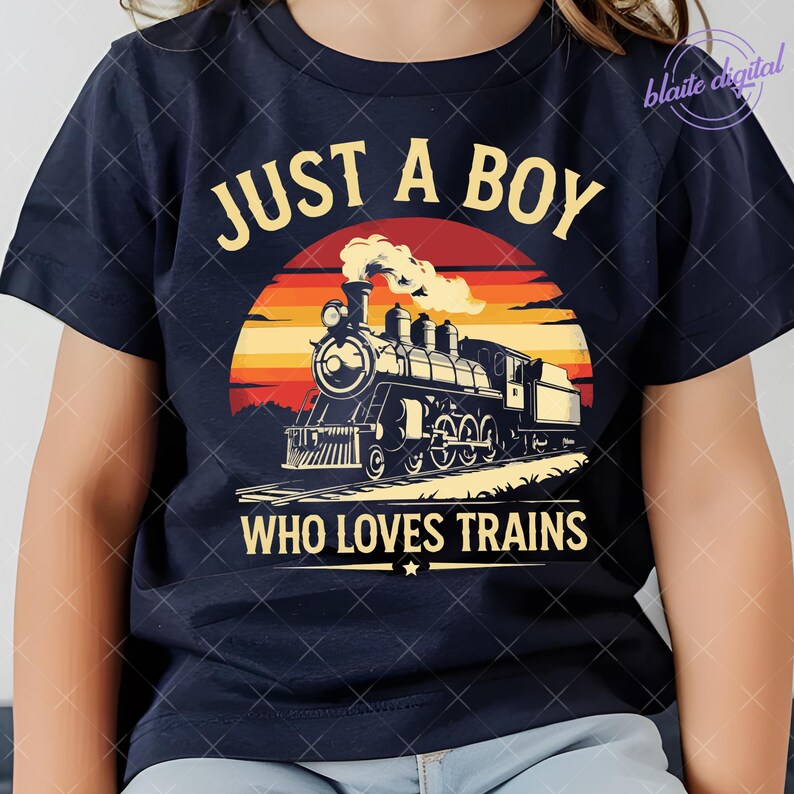 Train Lover SVG: Boy Who Loves Trains Design (digital Download PNG/SVG ...